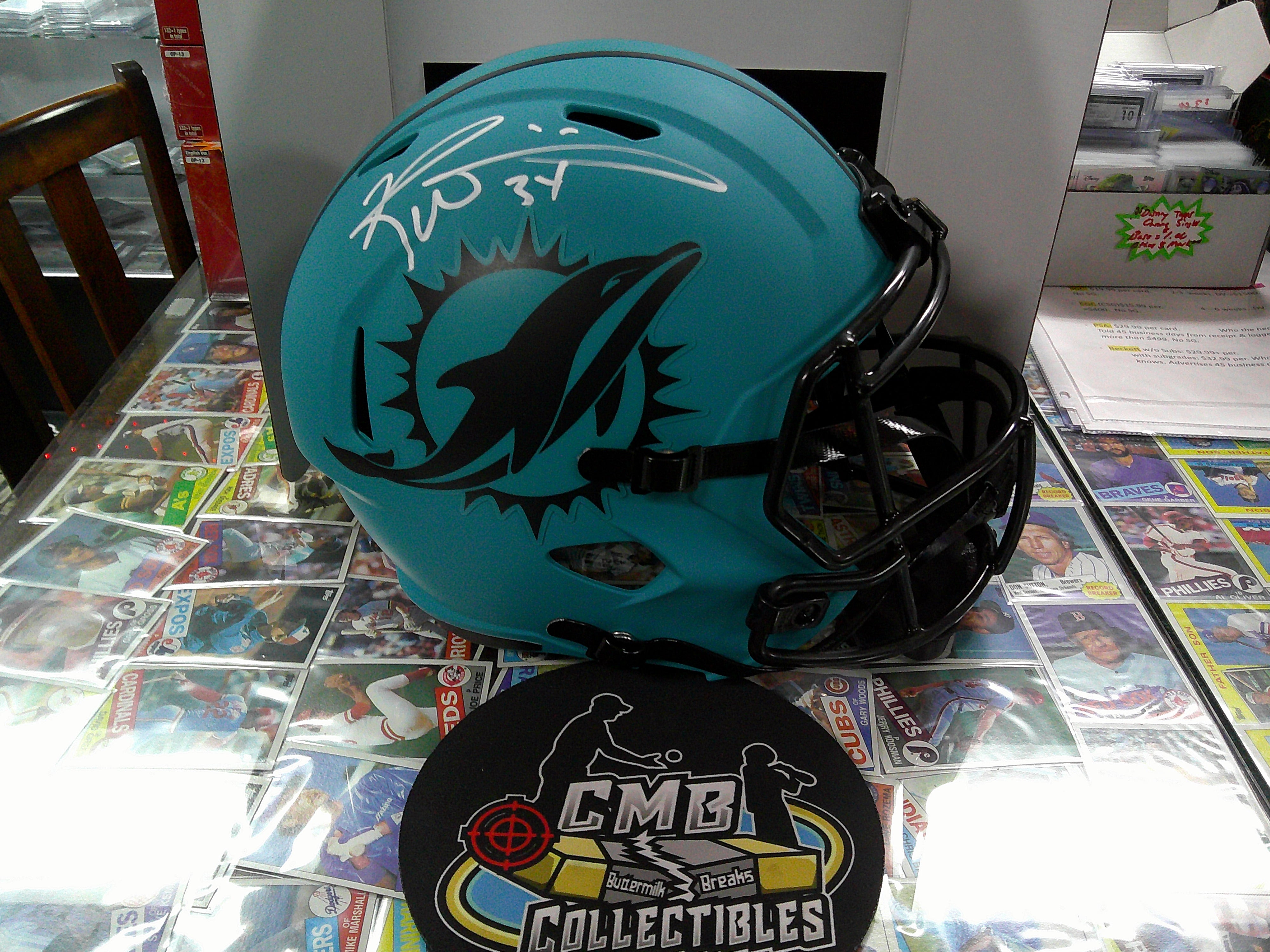 Ricky Williams Signed Miami Dolphins Rave Full-Size Replica Football H ...