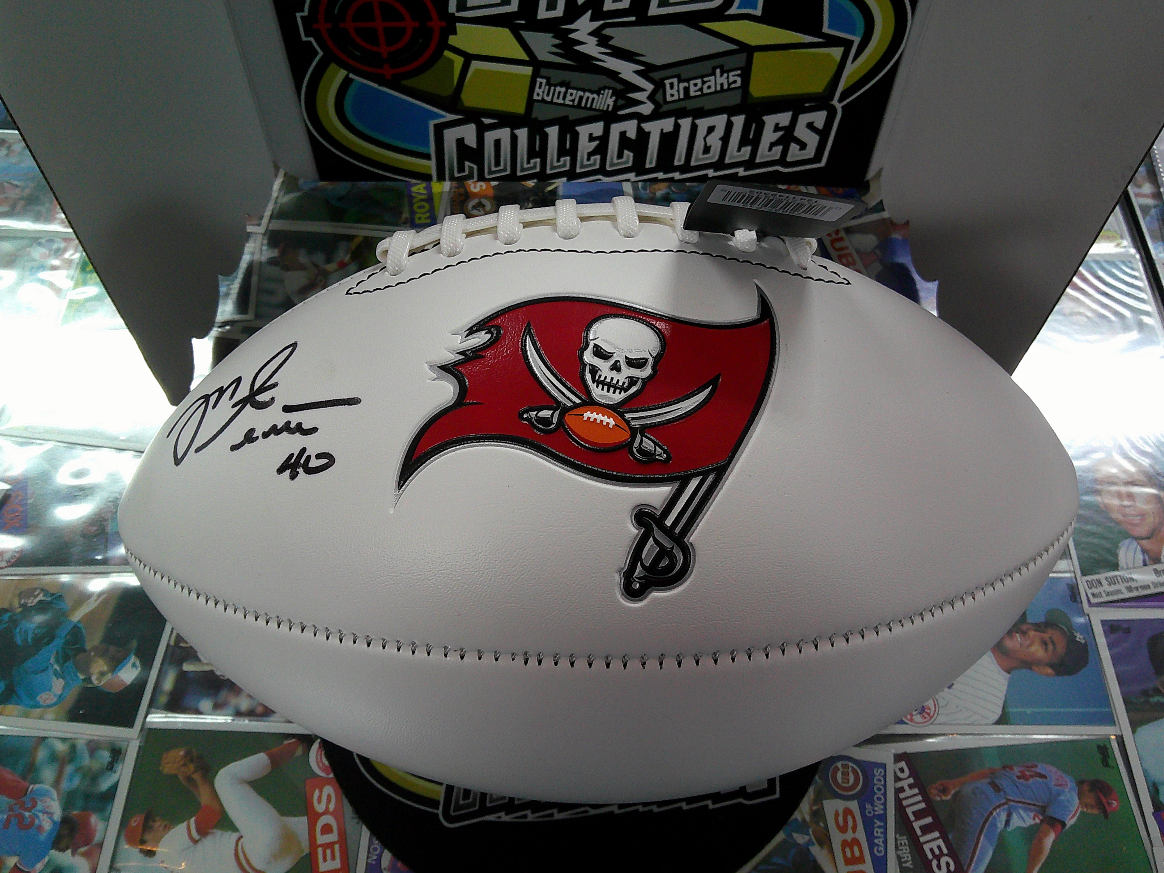 Mike Alstott Signed Tampa Bay Buccaneers Official NFL Team Logo Footba ...